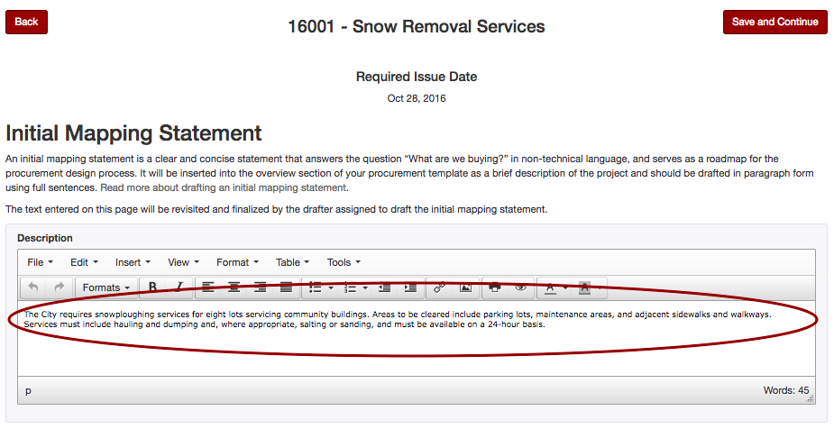 Initial Mapping Statement in context – RFx Drafter (Orbidder 2.0)